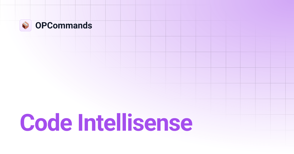 Code Intellisense | OPCommands